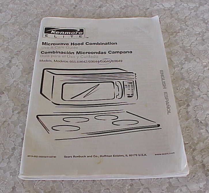 Kenmore Elite Microwave Use & Care Guide 665. Series Models *READ* | eBay
