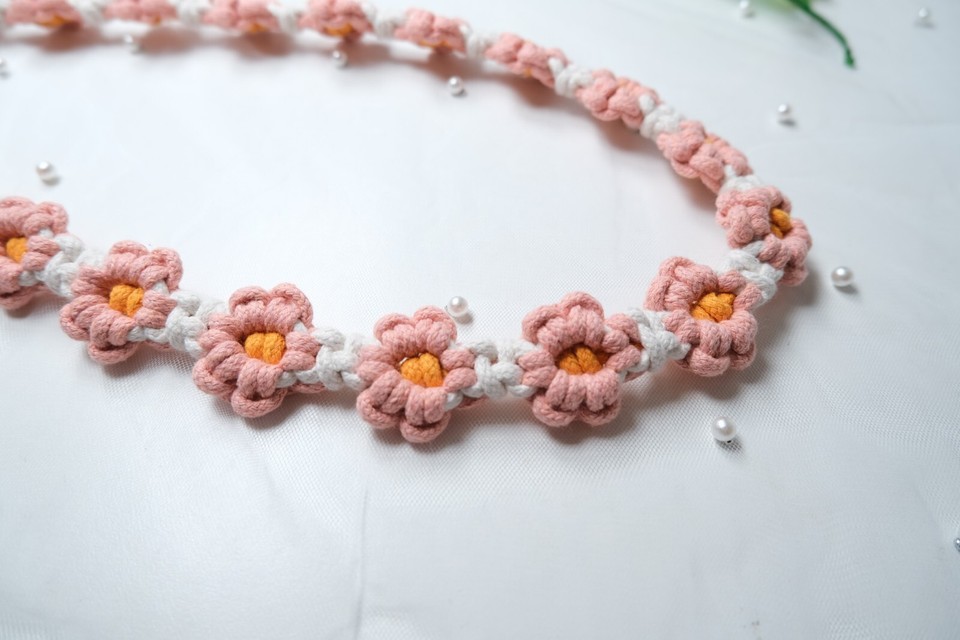 Handmade Macrame Phone Strap Flower Weave Keychain Shoulder Strap Bag ...