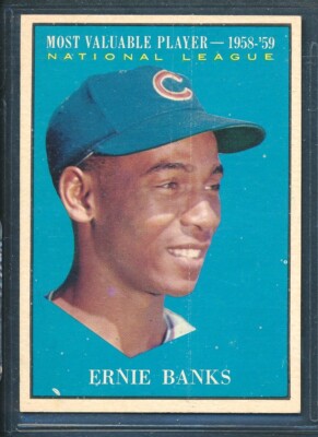 1961 Topps #485: ERNIE BANKS Chicago Cubs MVP Centered ~ EX-MT to NM | eBay