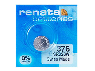 Renata 376 Pila Batteria Orologio Mercury Free Silver Oxide SR626W ...