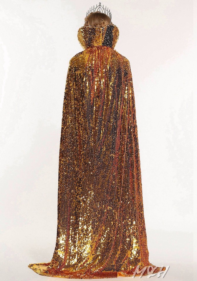 Bridal Long Cloak 180cm Paillette Satin Cape Women Robe Pageant Party ...