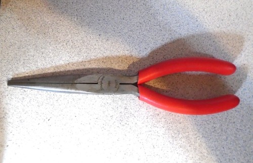 Snap-On Snap On Tool 8" Needle Nose Pliers 97CCP Red Rubber Grips | eBay