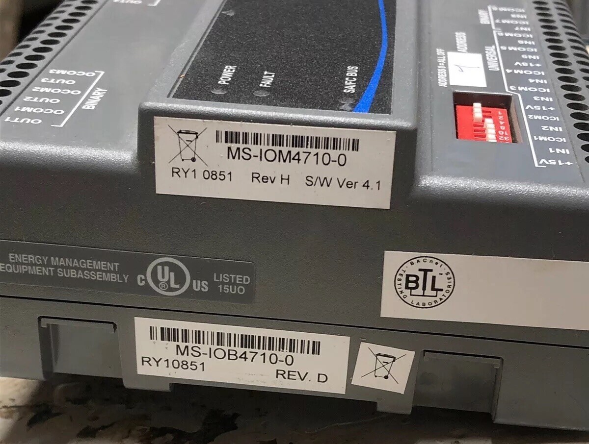 JOHNSON CONTROLLER METASYS MS-IOM4710 REV D SW VER 4.1 I/O MODULE | eBay