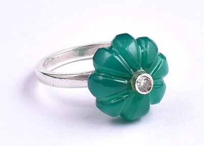 Vert Naturel Onyx 925 Argent Citrouille Bague Pour Femme Cadeau | eBay