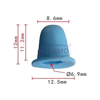 10 x Befestigungstülle Blau Gummi Zier + Seitenleisten passend für VW ...