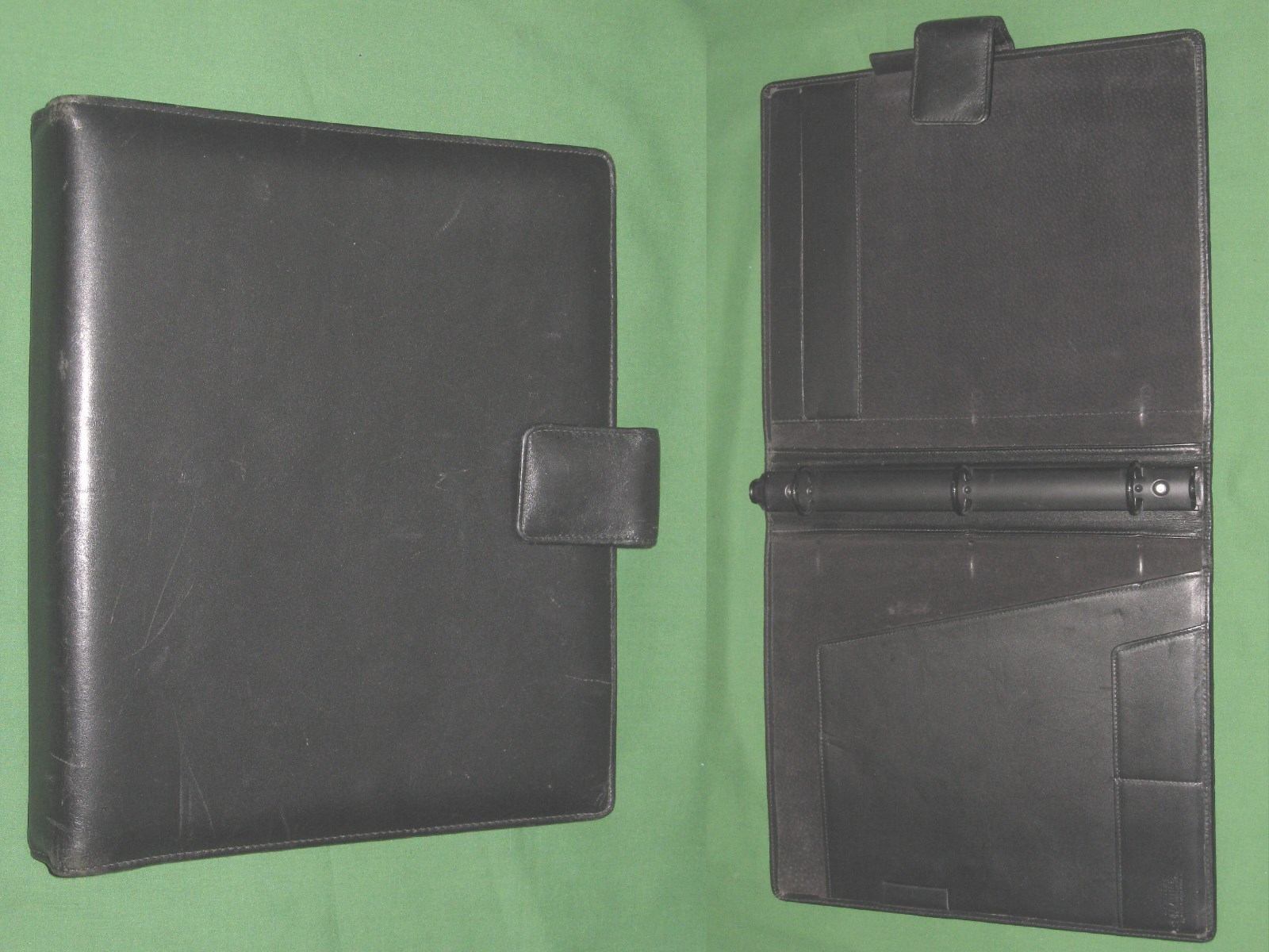 8.5x11 ~ 1.0" Black LEATHER Day Runner Planner BINDER Entrepreneur ...