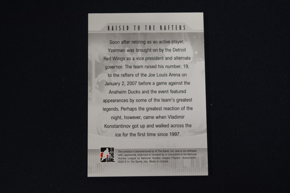 Steve Yzerman 2012-13 ITG Ultimate Memorabilia Yzerman Retrospective ...