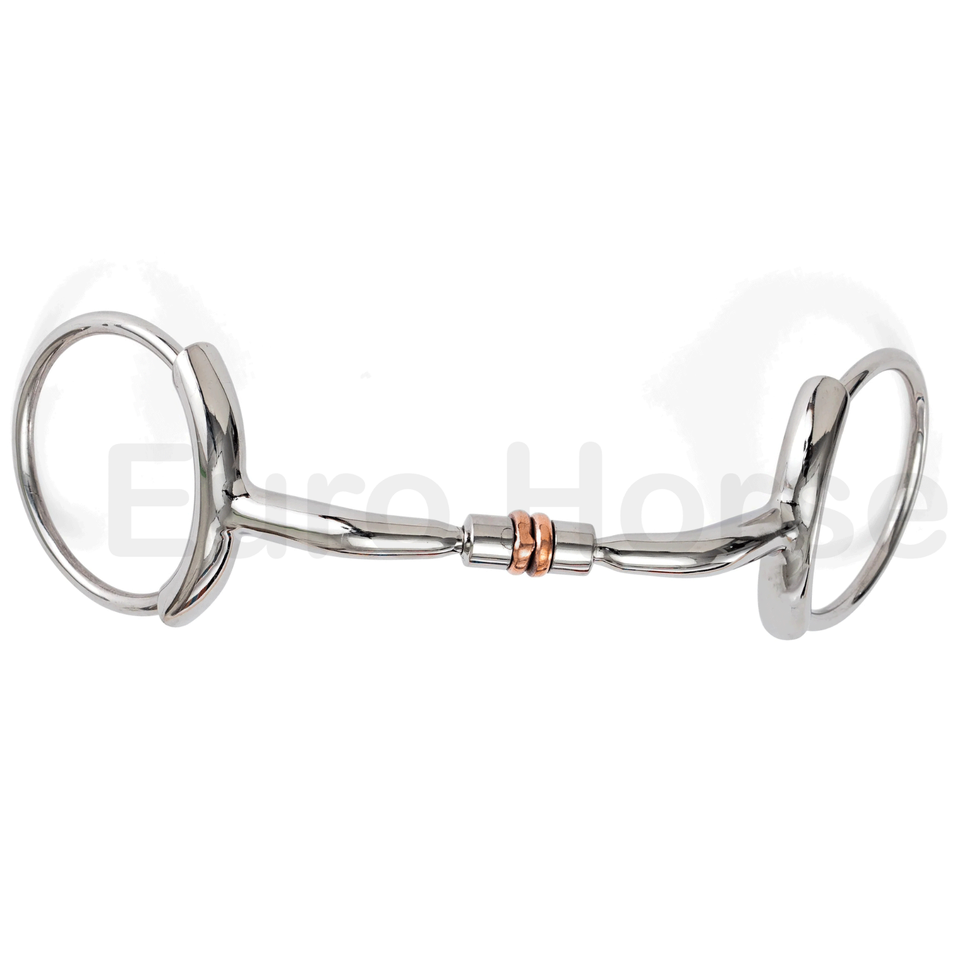 Euro Piped Loose Ring Snaffle Horse Riding Bit Stainless Steel All-Size ...