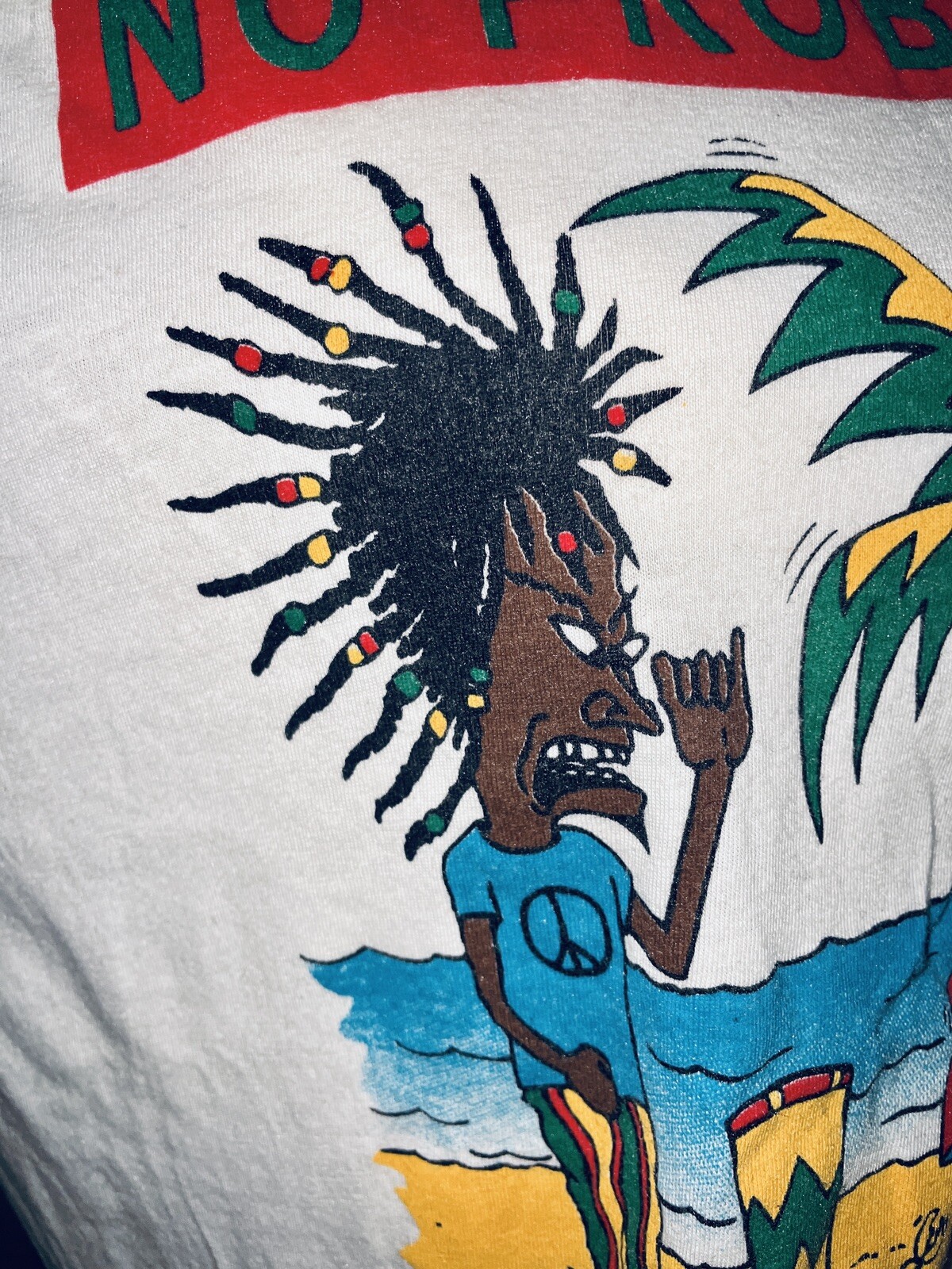 RASTAFARIAN BEAVIS & BUTT-HEAD BAHAMAS-MADE 1990s ERA VINTAGE TOURIST T ...