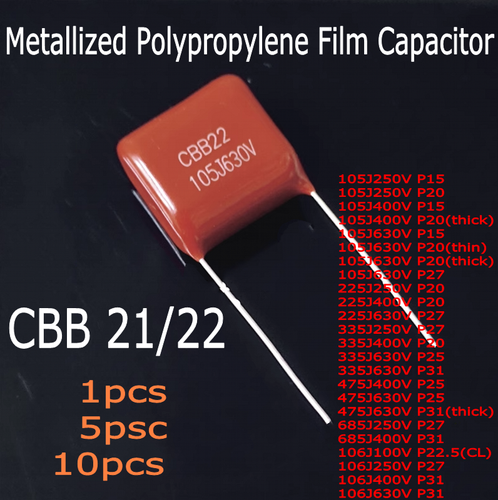 1/5/10pcs CBB21/22 105~685J250~630VP15~31Metallized Polypropylene Film ...