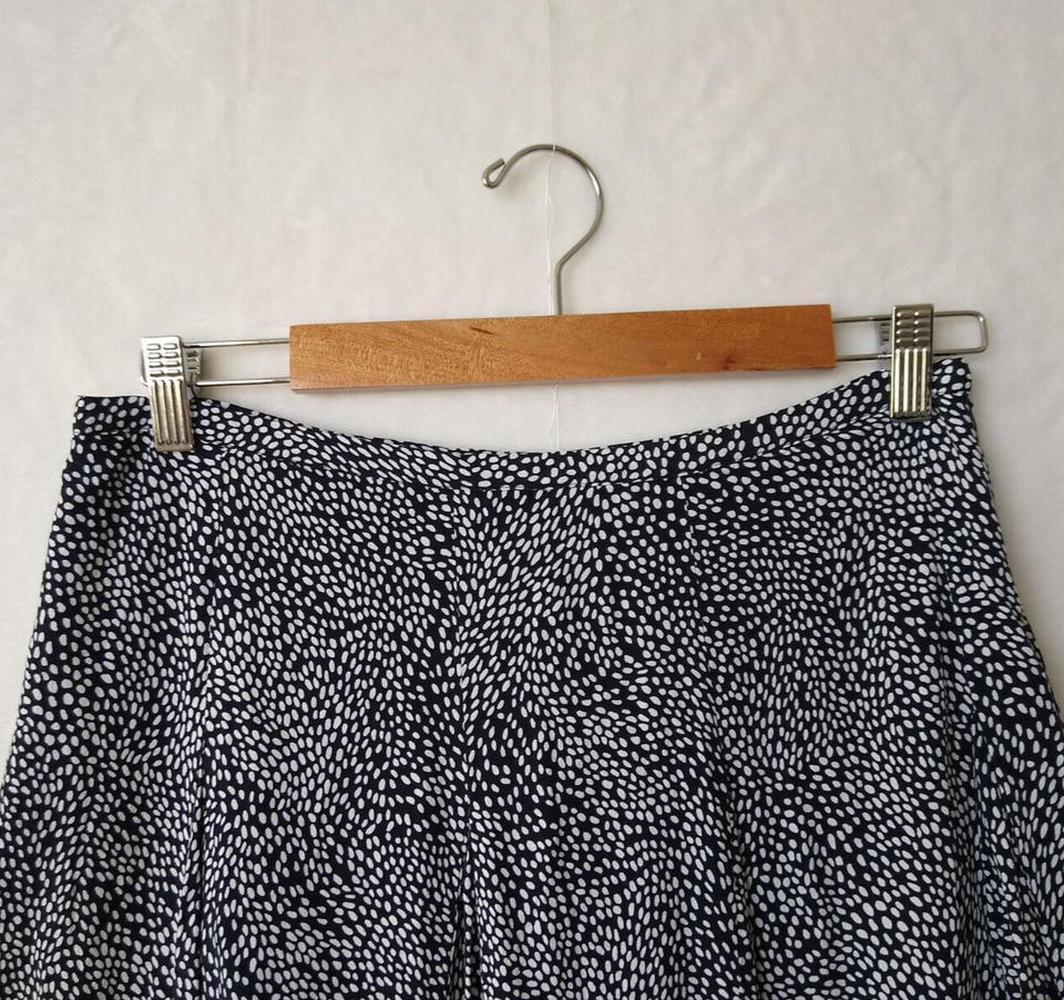 Hobbs London Skirt Black White US 8 Pleated Mini Lined Viscose Side Zip ...