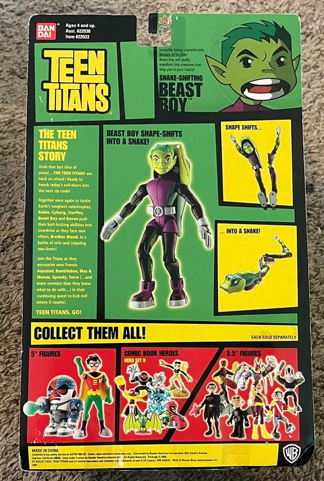 Rare 2004 Bandai Teen Titans Snake Shifting Beast Boy, MIP | eBay