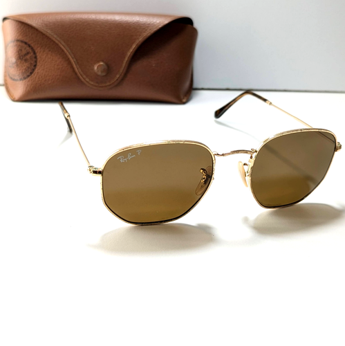 RAY-BAN Sunglasses RB 3548-N 001/57 54-21 Gold Frames Brown POLARIZED ...