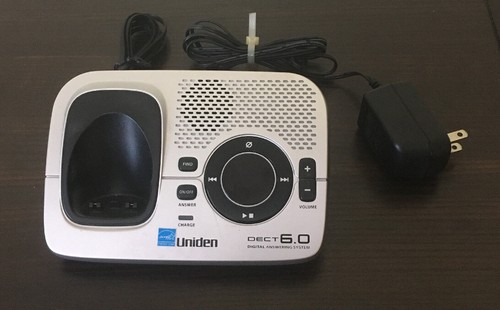 Uniden DECT1580-2 DECT6.0 Cordless Phone Answering Machine Base & Power ...