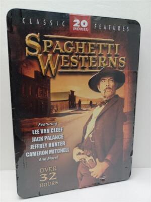 sealed new DVD set SPAGHETTI WESTERNS embossed tin 20 movies 32 hours ...