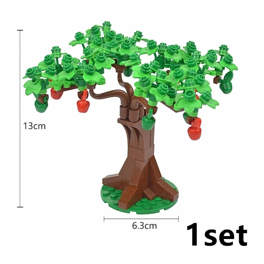 City Tree Green Bush Garden MOC Flower Grass for Lego Building Blocks ...
