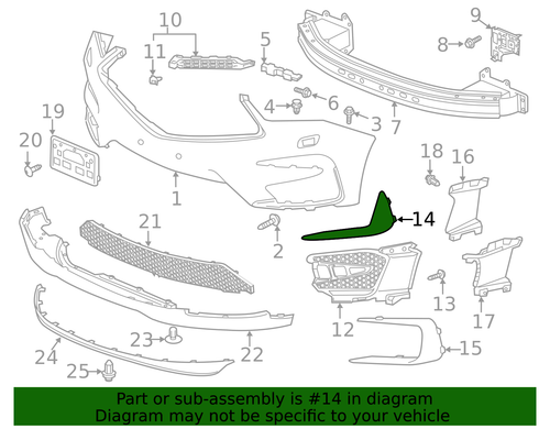 Genuine 2019-2021 Acura RDX Front L Driver Bumper Trim Garnish (71109 ...