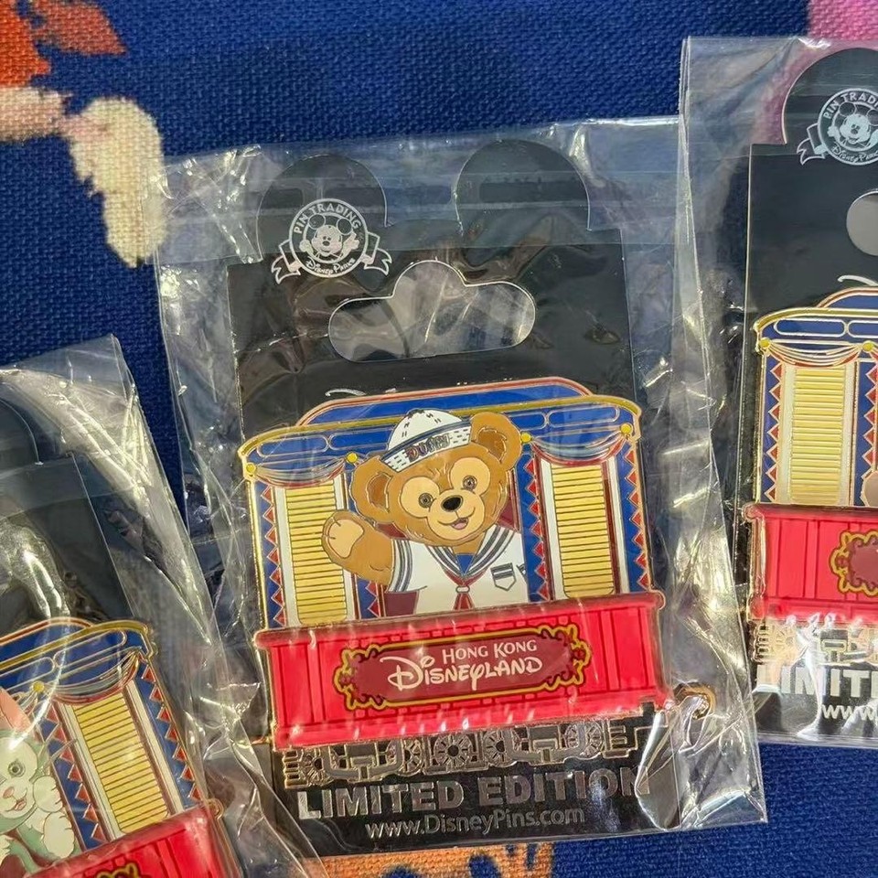 Hong Kong Disney Limited Duffy Shelley May Gelatoni Pin Badge Set New ...