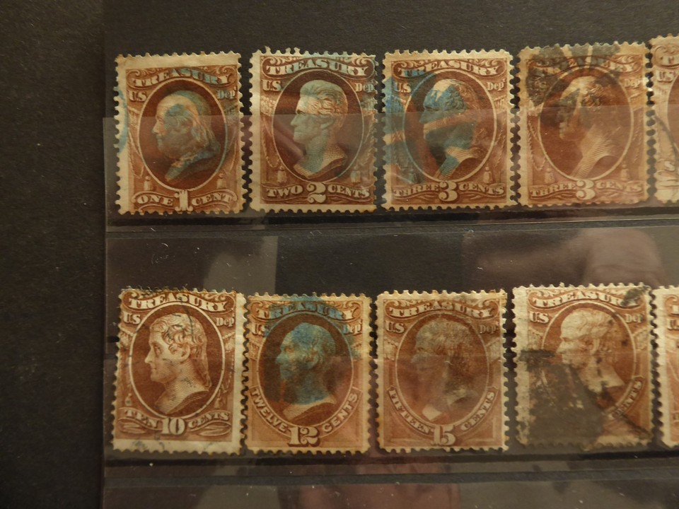USA 1873 Official Dept of Treasury Brown Set of 11 Stamps 1c-30c ! | eBay