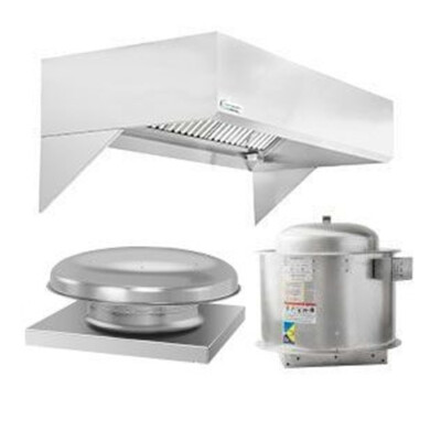 HoodMart 9'x48" Economy Makeup Air Restaurant Type 1 Kitchen Hood ...