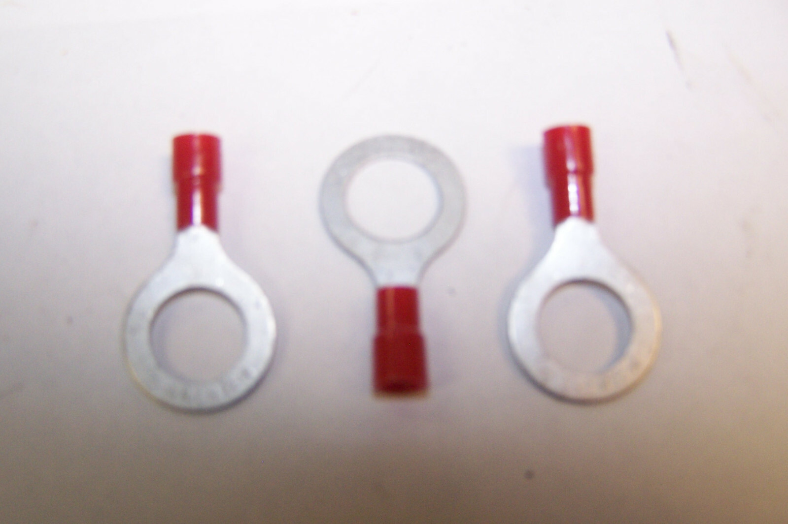 200 Pieces 3/8" Red Vinyl Insulated Ring Terminal Lug Connectors 22-18 ...