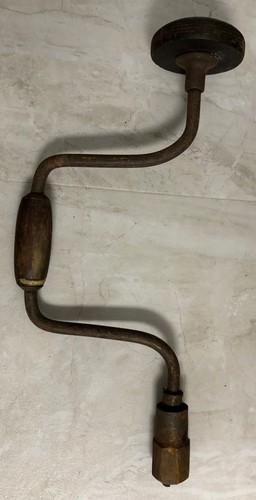 ANTIQUE BRACE BIT HAND DRILL AUGER VINTAGE WOODWORKING TOOL | eBay