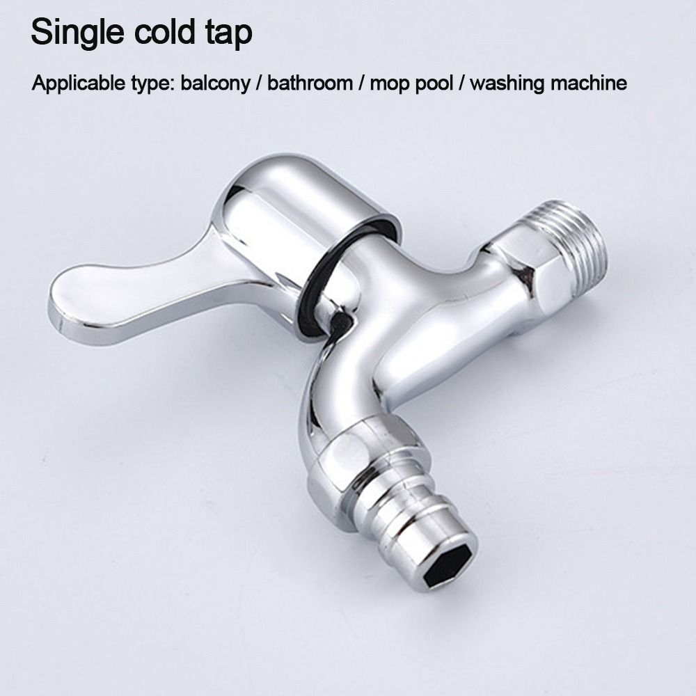metal Fast open faucet Short Middle Outlet Single Cold Tap Washing ...