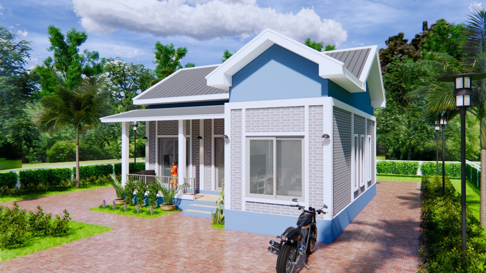 30x30 Feet Small House 9x9 Meter 2 Beds 2 Baths Gable Roof PDF & (A4 ...