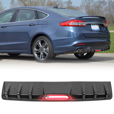 Rear Bumper Diffuser Lip Spoiler LED Brake Stop Light For Ford Fusion ...
