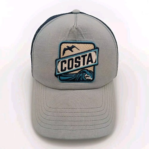 Costa Del Mar Foam Front Blue Chambray Trucker Hat Cap Snap Back | eBay