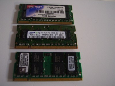 3 pk 1 GB Assorted DDR Laptop Memory Ram | eBay