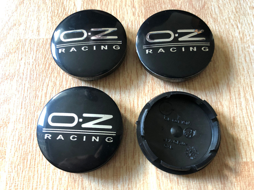 4X OZ Racing Wheel Centre Cap Hub Center Caps 56mm 5.6cm Black / Silver ...