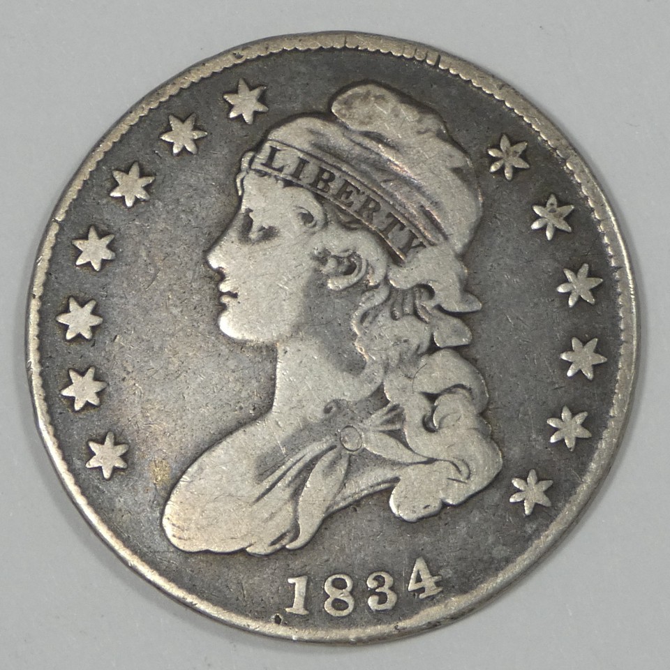 1834 Capped Bust/Lettered Edge Half Dollar FINE Silver 50c | eBay