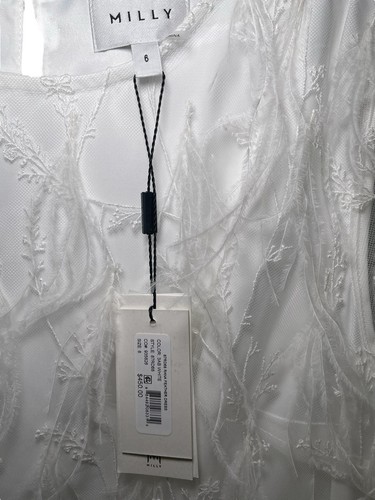 Milly New NWT Rana Feather Shift White Dress Size 6 | eBay