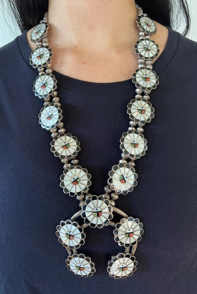 Zuni Squash Blossom Necklace for sale - eBay