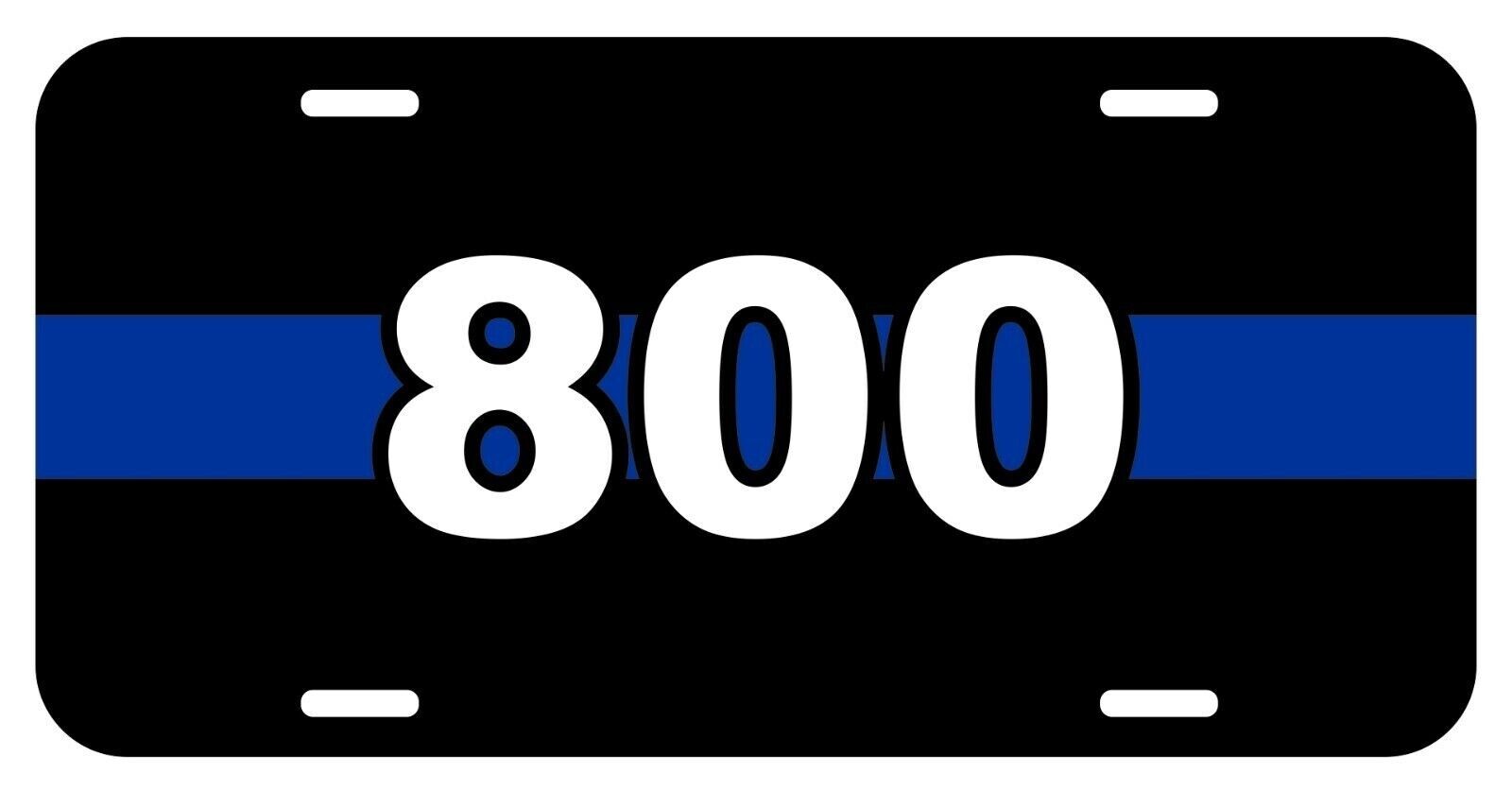Police Badge Number 800 Personalized Blue Line License Plate Tag METAL ...