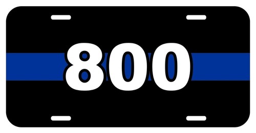 Police Badge Number 800 Personalized Blue Line License Plate Tag METAL ...