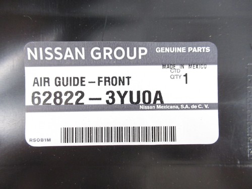 Genuine OEM Nissan 62822-3YU0A Passenger Front Air Guide 2016-2019 ...
