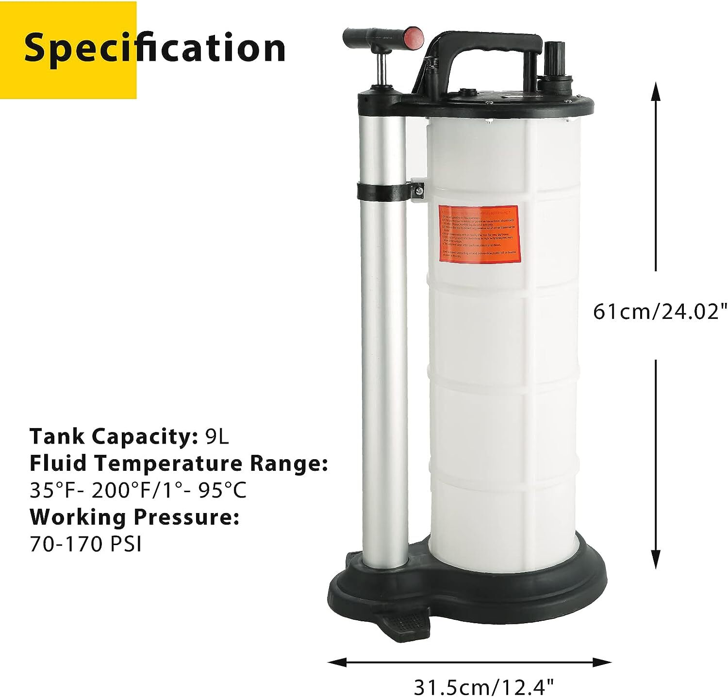 9L Engine Oil Brake Fluid Extractor Removal Transfer Vacuum Suction ...