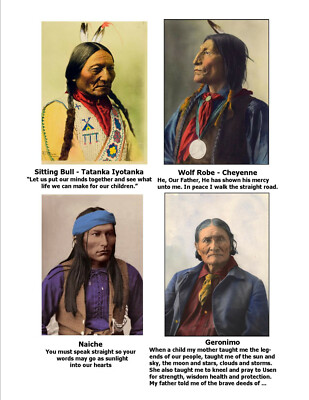Native American Indian Greeting Cards-Vintage - Hand Colored Images | eBay