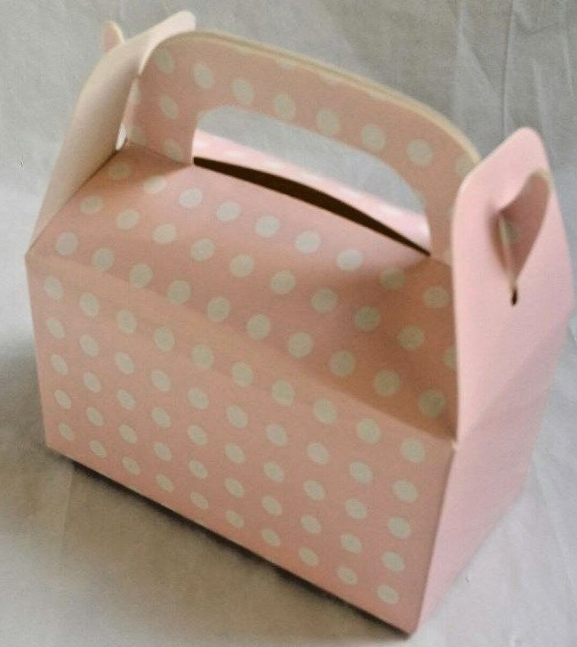BRAND NEW PINK POLKA DOT SERIES MINI TREAT BOXES 6 PACK 10cm x 5.5cm x ...