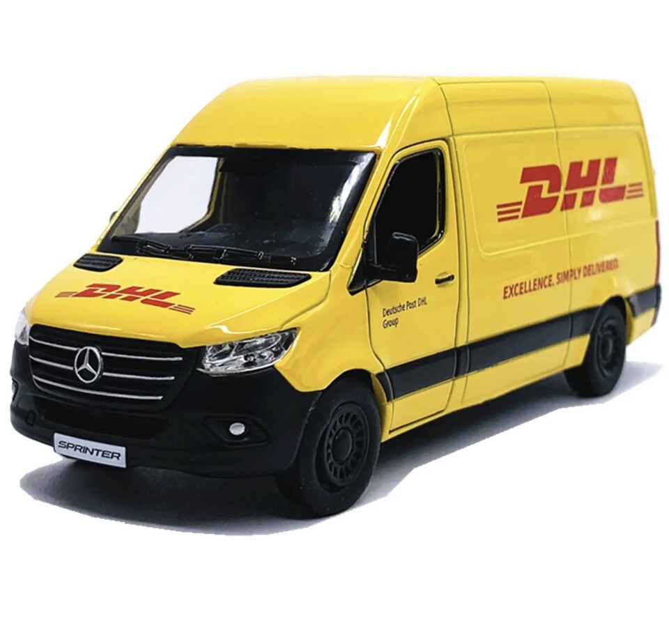 5'' Kinsmart DHL Mercedes Benz Sprinter Van Diecast Car 1:48 NEW Pull ...