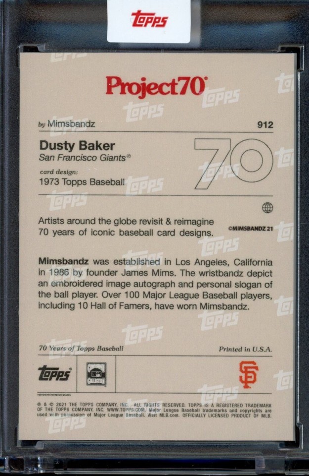 2021 Topps Project 70 Card #912 Dusty Baker 1973 by Mimsbandz Rainbow ...