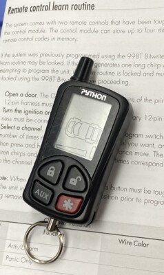 NEW PYTHON 2-WAY LCD REMOTE START ALARM FOB EZSDEI489 7341V/P/X ...