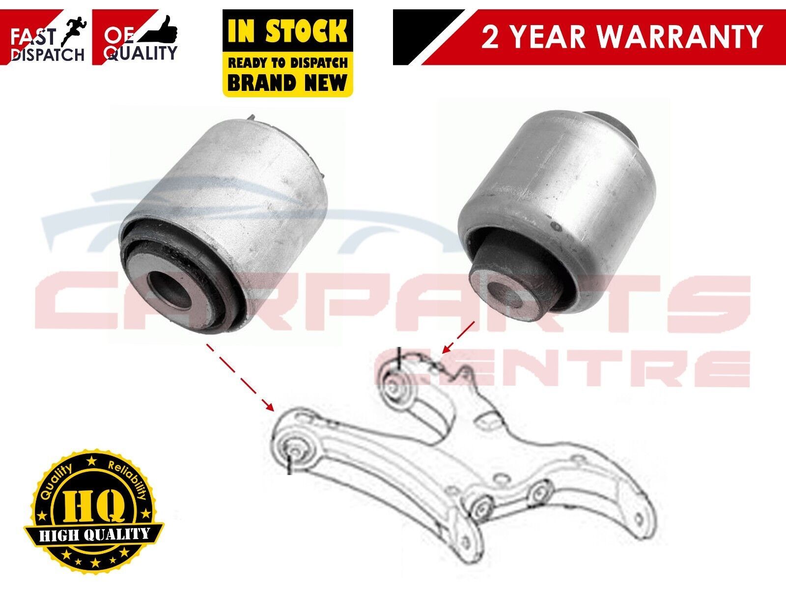 BMW X5 E70 X6 E71 REAR AXLE LOWER H SWING CONTROL ARM BUSH INNER OUTER ...