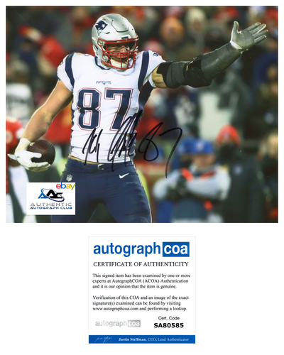 ROB GRONKOWSKI AUTOGRAPH SIGNED 8x10 PHOTO PATRIOTS FOOTBALL ACOA | eBay