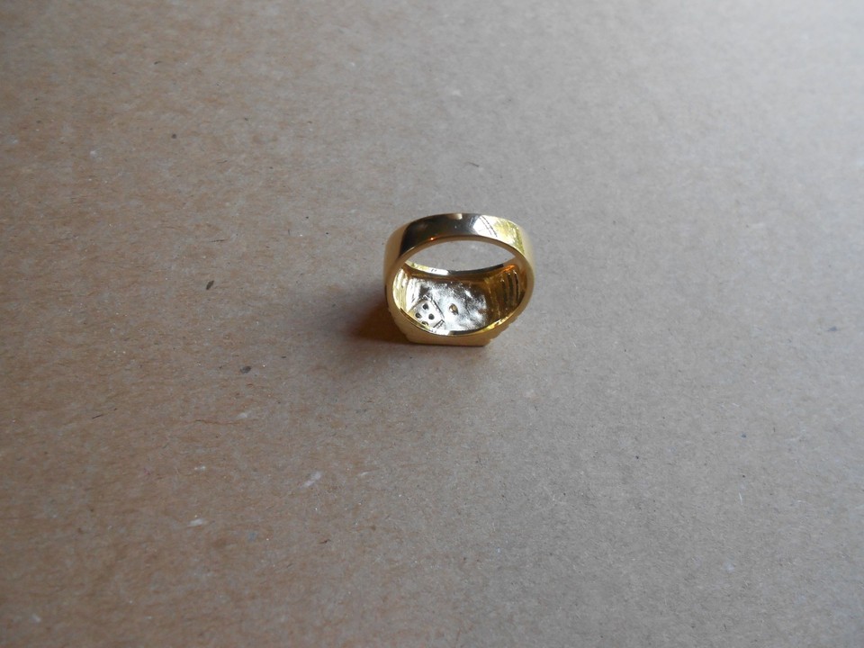 Yellow Gold Plated 10K Plated Mans Ring Gold Plated Mens Ring Mans Ring ...