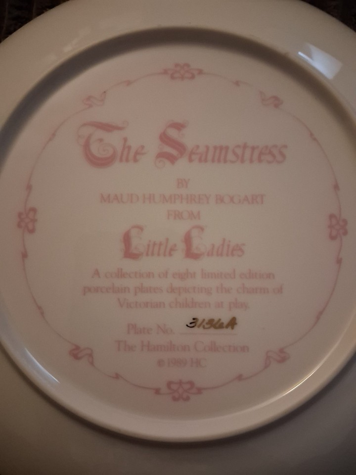 Hamilton Collection The Seamstress Little Ladies Plate Maude Humphrey ...