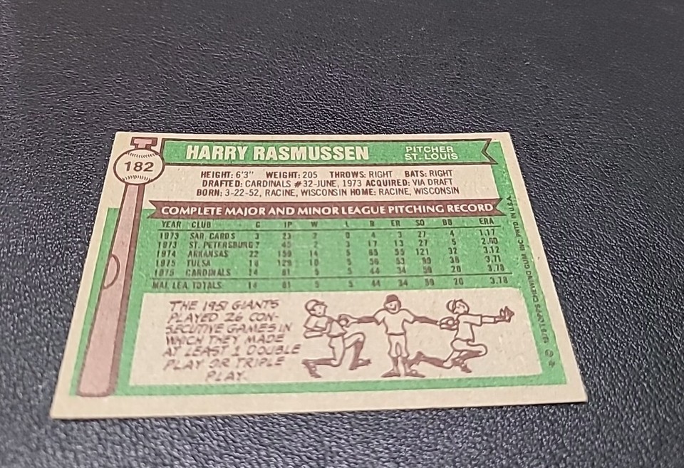 1976 Topps - Later Changed Name to Eric #182 Eric Rasmussen, Harry ...