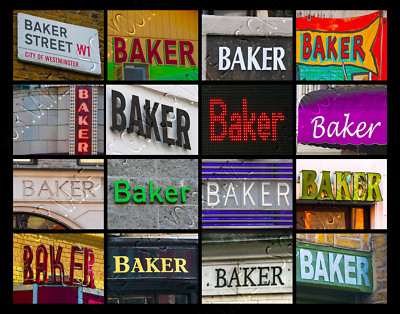BAKER Name Poster featuring photos of actual signs | eBay